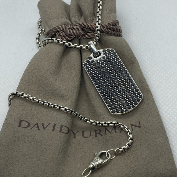 David Yurman | Accessories | David Yurman Silver Dog Tag With Black ...